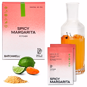 Batchwell's Spicy Margarita Mix Pitcher: Mocktails Non-Alcoholic Drinks - Drink Mixers For Cocktails, Margarita Mixer, Alcoholic Mocktail Mixers, Cocktail Mixers, True lime, No Artificial Sweeteners
