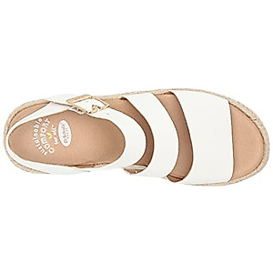 Dr. Scholl's Shoes Women's Once Twice Espadrille Wedge Sandal, White, 8