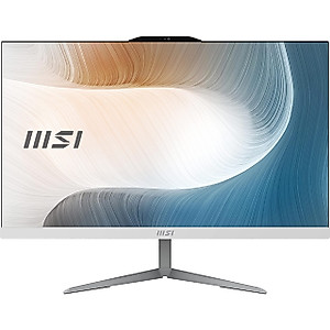 MSI Modern AM242T AIO Desktop, 23.8" FHD Touchscreen, Intel Core i3-1115G4, 8GB Memory, 256GB SSD, WiFi 6, BT 5.1, FHD Webcam, White, Windows 11 Home (11M-1432US)