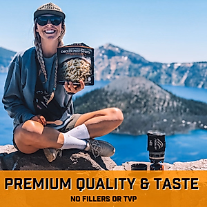 Peak Refuel Chicken Pesto Pasta| Premium Freeze Dried Camping Food | Backpacking & Hiking MRE Meals | Just Add Water | 100% Real Meat | 43g of Protein | 2 Serving Pouch