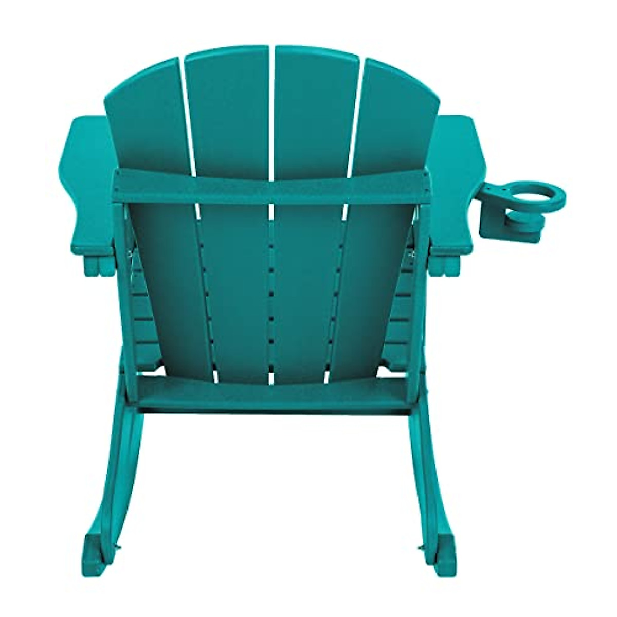 doubob Outdoor Patio Rocking Adirondack Rocker Modern Plastic Weather Resistant HDPE Lawn Chair for Porch, Garden Fire Pit Beach Backyard, Extra Large, Blue