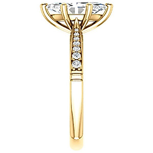 3CT Marquise Colorless Moissanite Engagement Rings, Wedding Bridal Ring, Eternity Solid 10K Yellow Gold Diamond Solitaire 6-Prong Anniversary Promise Gift for Her (9.5)