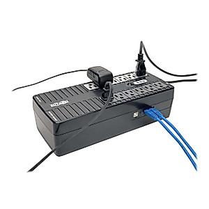 Tripp Lite 750VA UPS Battery Backup Uninterruptible Power Supply Surge Protector, 12 Outlets, Dataline Protection, USB Monitoring, Home & Office, 3-Year Warranty & $100,000 Insurance (INTERNET750U)