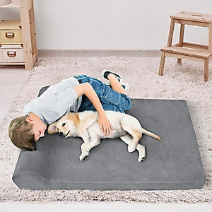 DREAMANIA Orthopedic Dog Bed for Medium, Large and Extra Large Dogs, Luxury Foam Pet Bed Mat with Durable Removable Cover, Non-Slip Bottom, Machine Washable (XXL(50.2"x36.6"x3.7"))