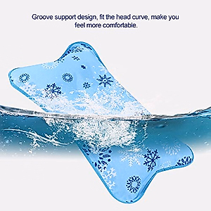 Salmue Cooling Pillow, Cool Neck Pillow, Multi Functional Children Adult Waterproof Ice Cooling Cushion Water Pillow Reversible Cool Gel Pillow for Student Office Car Home Travel