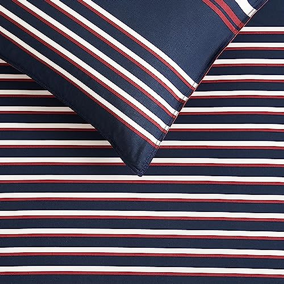 Nautica - Mineola Collection - 100% Cotton Cozy & Soft, Durable & Breathable Reversible Comforter Matching Sham, 2-Piece Bedding Set, Twin, Navy