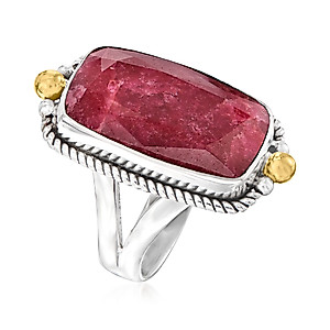 Ross-Simons 9.50 Carat Ruby Ring in Sterling Silver With 18kt Gold Over Sterling. Size 7