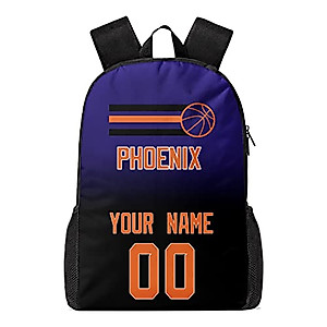 Phoenix Custom Basketball Sport Backpack Personalized Backpack with Name/Number, Backpack for Men Women Basketball Bags for Teenagers