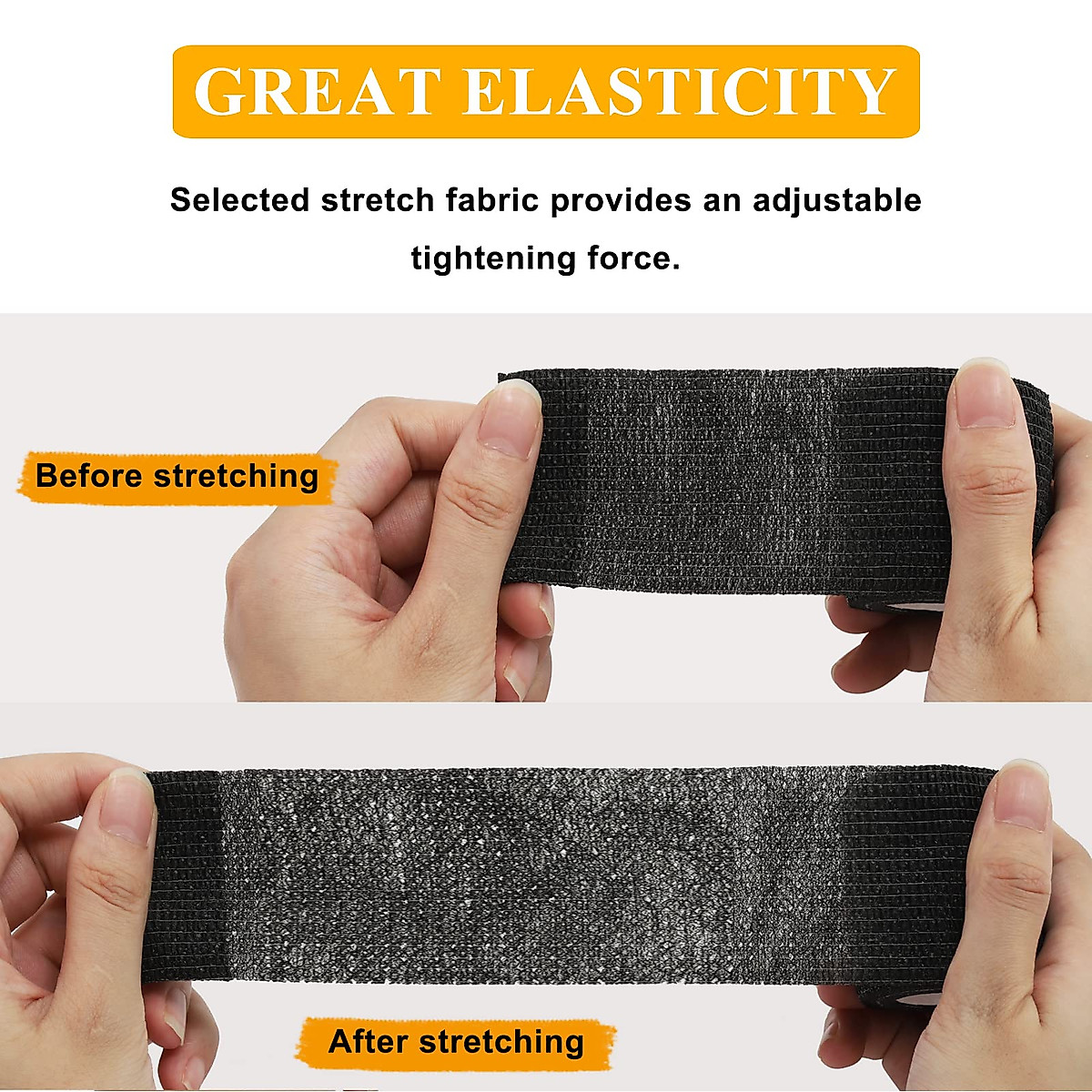 Tattoo Grip Tape - Ruicoo 4pcs Tattoo Grip Wrap Cover Disposable Tape Self-adhesive Bandage 2"x 5 Yards Black Tattoo Grip Tape for Tattoo Machine Grip