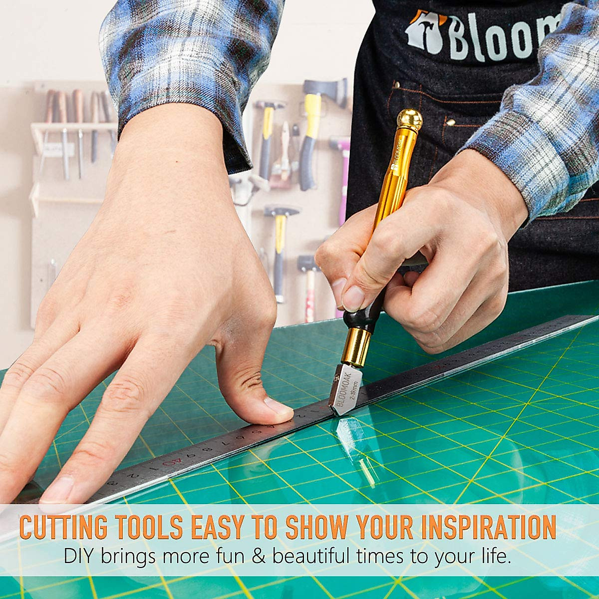 Professional Carbide Tungsten Alloy Handle Glass Cutter Tool with Range 2-20mm Professional Cutter for Thick Glass Mosaic and Tiles - Pencil Shape & Design (Glass Cutter) (Regular)