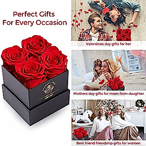 Impouo Flowers for Delivery Prime - Roses in a Box - Fresh Flowers - Forever Rose - Birthday Gifts for Women - Preserved Roses, Gifts for Mom/Girlfriend/Wife/Grandma