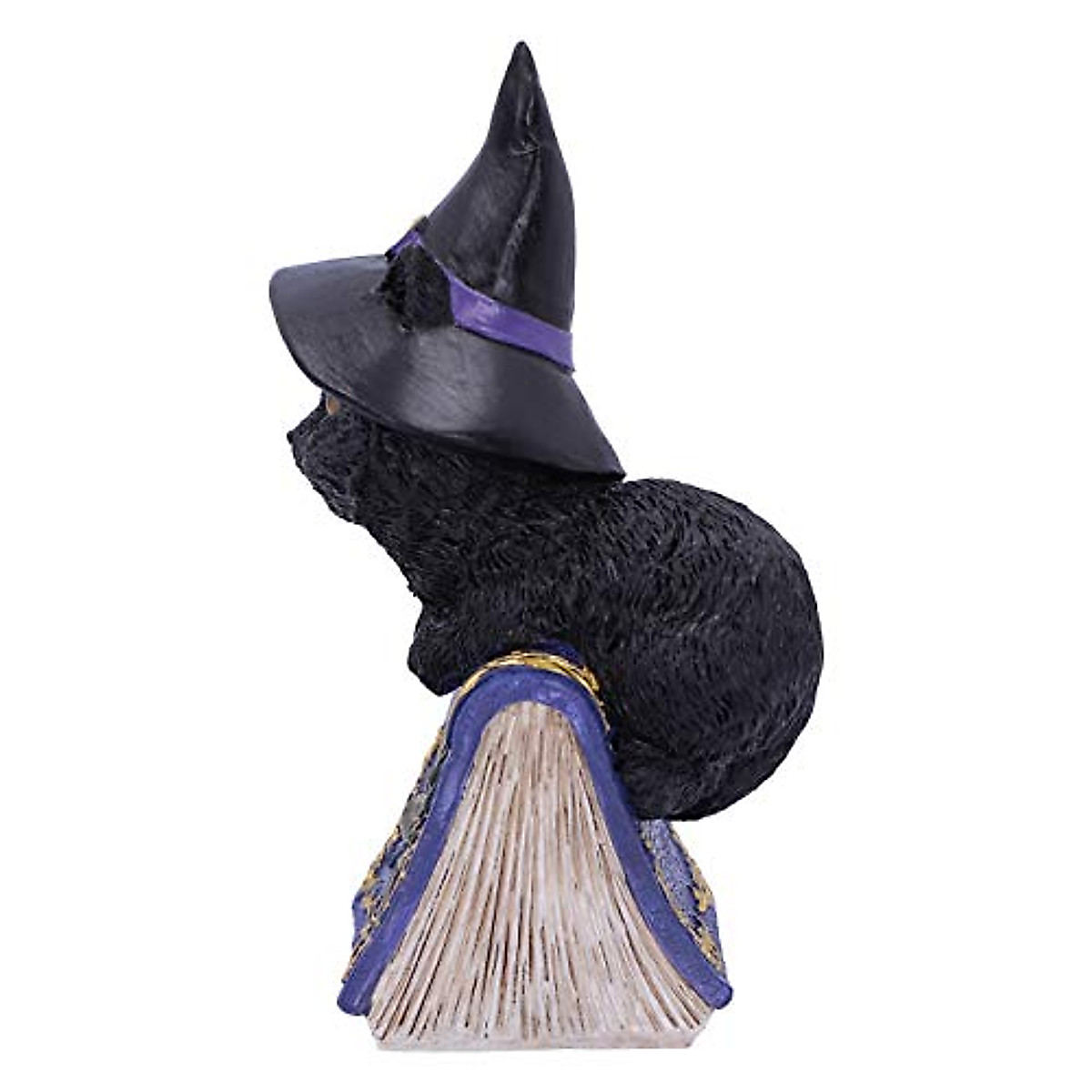 Nemesis Now Pocus Witch's Familiar Black Cat Figurine with Spellbook – Hand-Painted Resin Decoration for Witchcraft and Magic Lovers