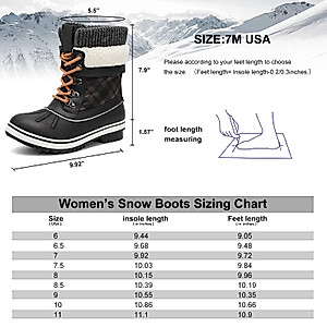 ALEADER Winter Boots for Women, Waterproof Snow Boots Shoes Black 8.5 B(M) US