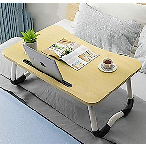 Widousy Laptop Bed Table, Breakfast Tray with Foldable Legs, Portable Lap Standing Desk, Notebook Stand Reading Holder for Couch Sofa Floor Kids - Standard Size（White）