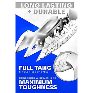 Dalstrong Cleaver & Chef Knife - 8"-Giftable'Crixus'-Frost Fire Series - High Chromium Steel-Frosted Sandblast Finish - White Handle - Leather Sheath - NSF Certified