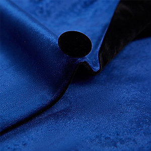 Men's Premium Velvet Blazer Jacket Slim Fit Solid Shawl Lapel Tuxedo Suit One Button Dinner Party Prom Sport Coat (Blue,Small)