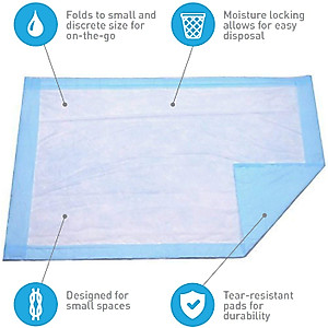 Disposable Baby Changing Pad Liner - 25 Count (24 x 17 Inch) - Soft Disposable Blue Hospital Underpad - Waterproof and Absorbent for Infant and Child