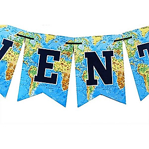 Going Away Party Decoration- Adventure Awaits Banner - Bon Voyage Retirement Farewell Party Supplies