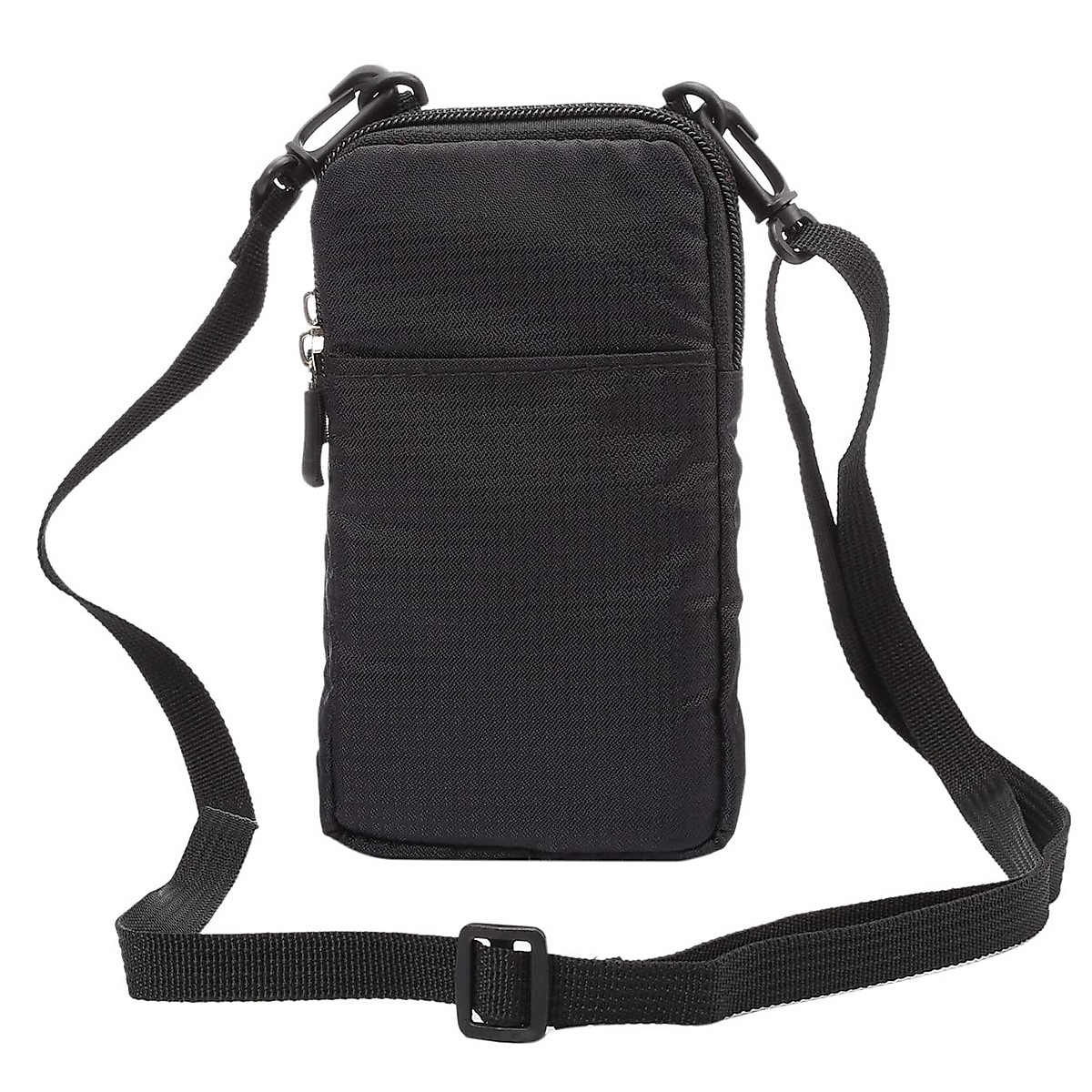 Note 20 Ultra Shoulder and Crossbody Leisure Sports Phone Bag Purse Wallet Durable Nylon Lightweight Roomy Pockets Bag for Men and Women (for All Below 6.9 inch) (Black)