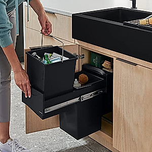 Blanco 526376 Botton II 30/2 Kitchen Waste sorter Container 30/2-526376, Black, 48,2 x 25,1 x 40