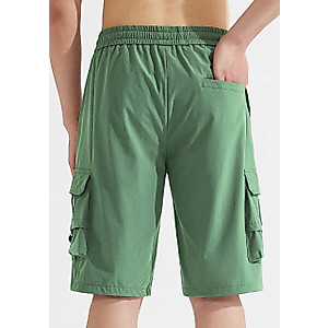 Mens Cargo 11 Inch Shorts for Hiking Golf Casual Athletic Quick Dry Ralaxed Fit Fishing Tactical Sports Shorts, ARMY GREEN XXL