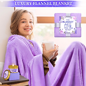 Birthday Gifts for Women -Purple Happy Birthday Gift Basket for Mom, Wife, Girlfriend, Sister, Her, Pillow/Blanket/Tote Bag/Self Care Package Get Well Soon Baskets for Women