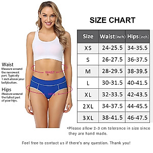wirarpa Women's Cotton Underwear Stretch Mid Waisted Briefs Ladies Panties Multicolored X-Small
