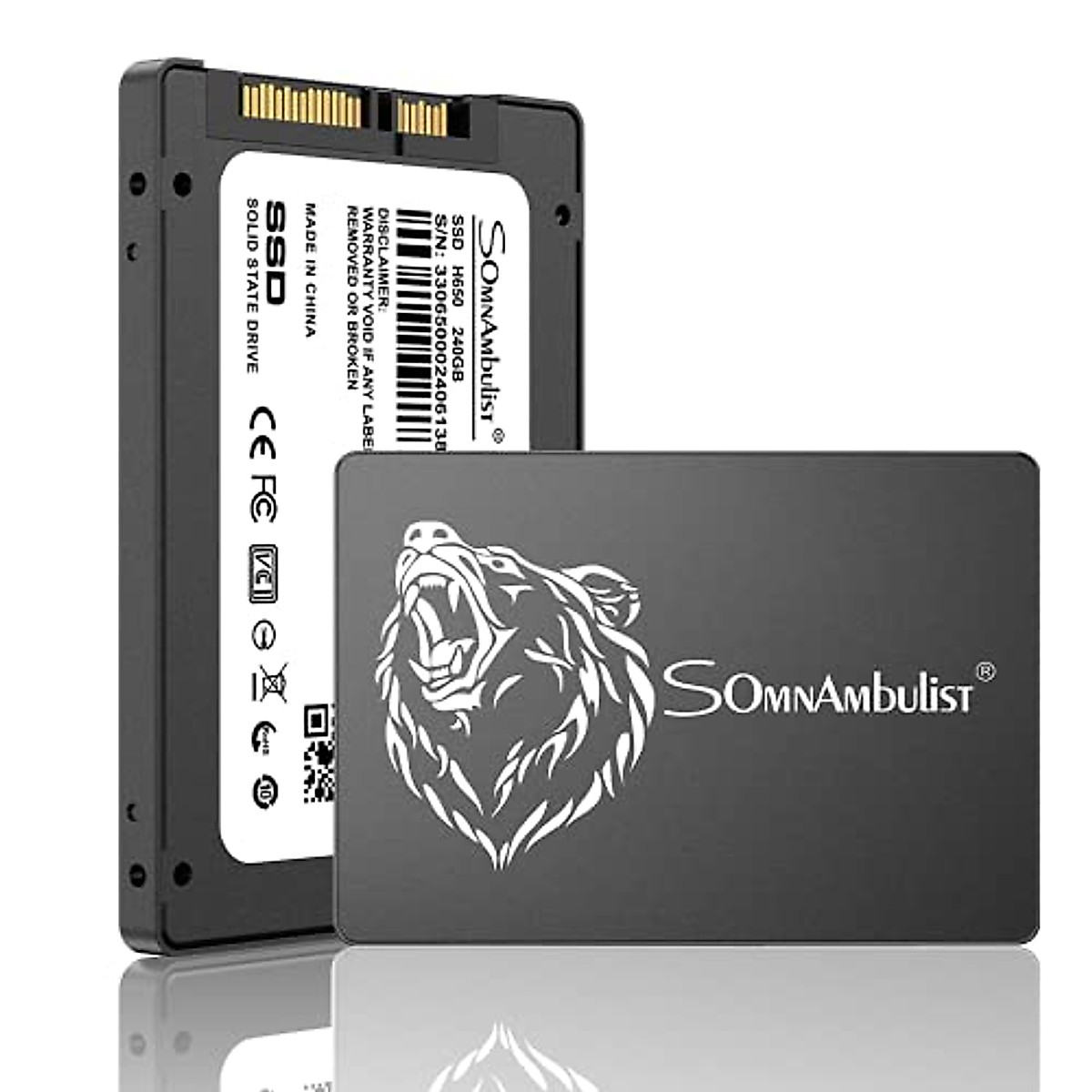 Somnambulist 2.5 inch SATA 3 60GB 960GB 2TB SATA3 SSD Laptop Internal Hard Drive (Black Bear-60GB)