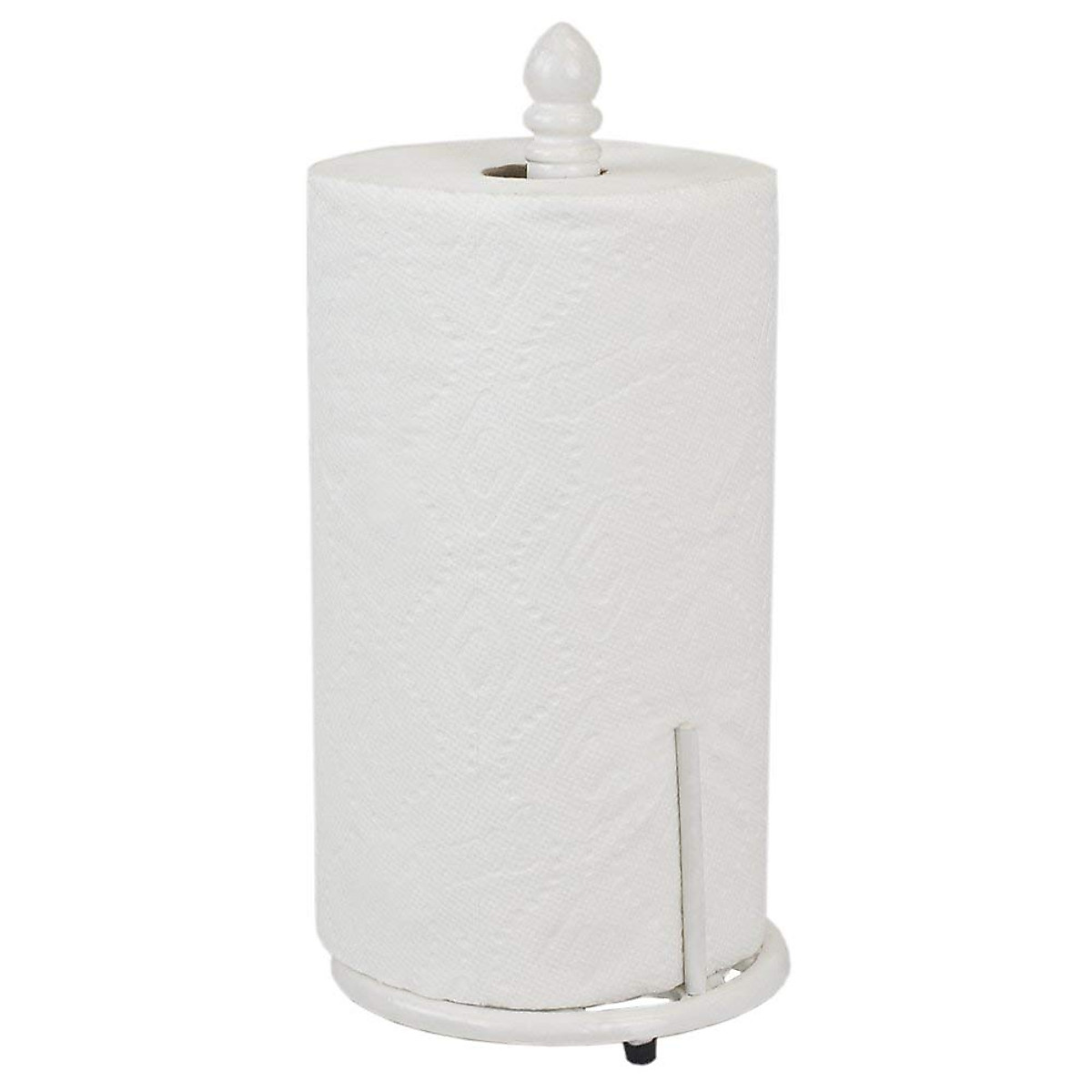 Home Basics Lattice Collection | Made from Cast Iron | 3 Trivets | 1 Paper Towel Holder | Complete Your Kitchen | White