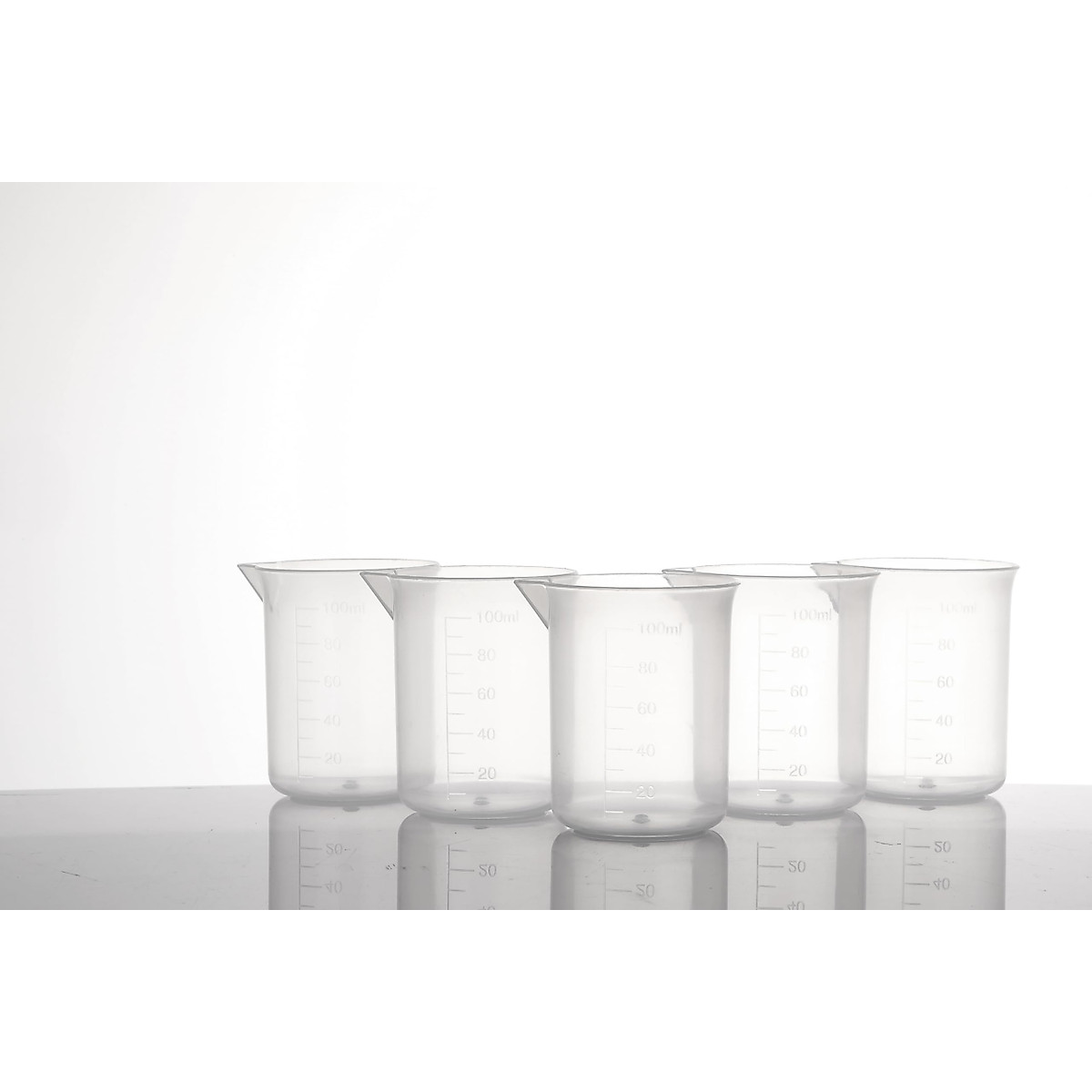 12 Transparent 3.4 Oz Laboratory Measuring Cups, 100ml Plastic Beakers For Scientific Experiments And Liquid Measurement