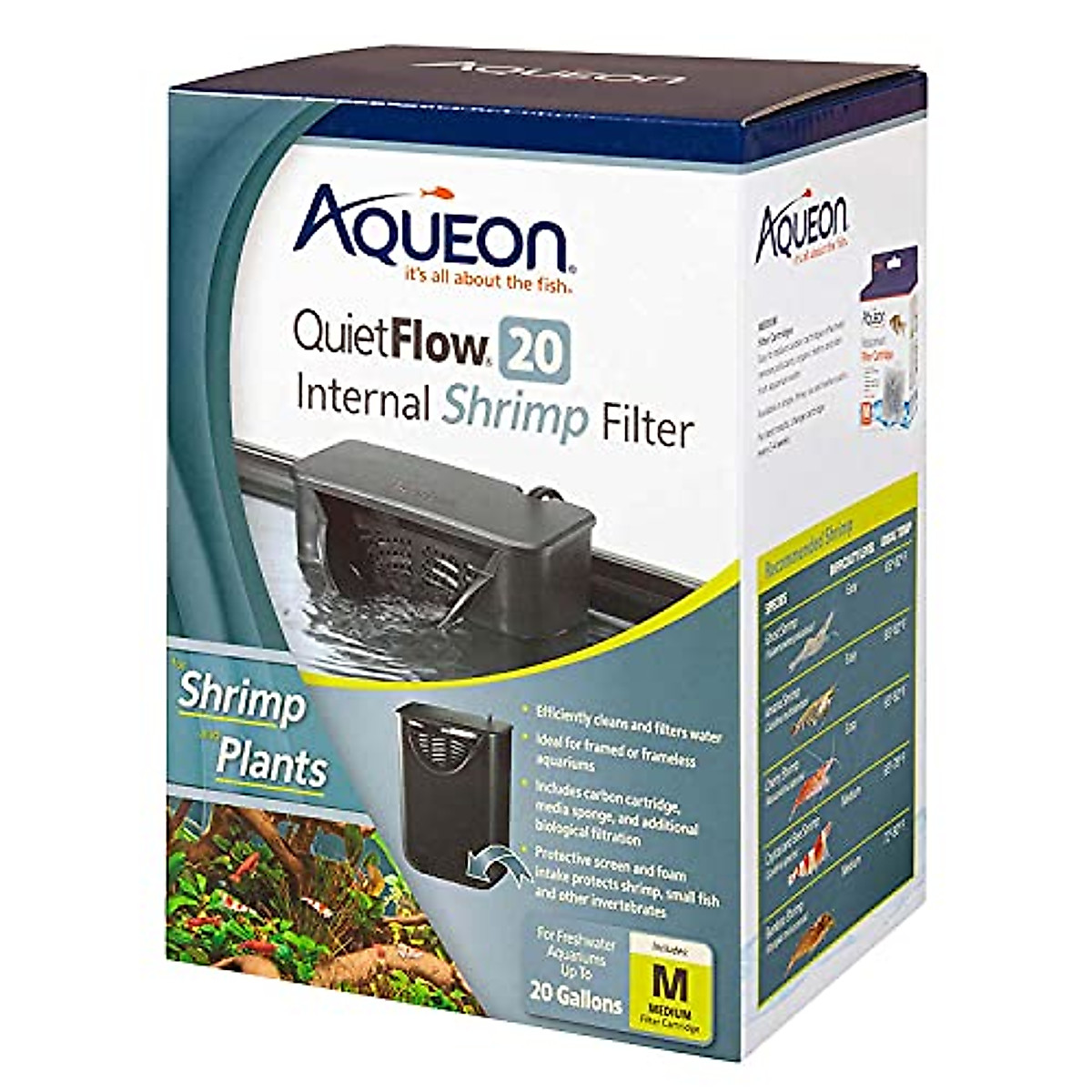 Aqueon QuietFlow Internal Shrimp Filter 20 Gallons