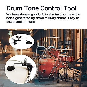 3 Pack Drum Damper Mute Silencer Clamp-on Tone Control Muffler for Vintage & Modern Snares Tom Accessories Black
