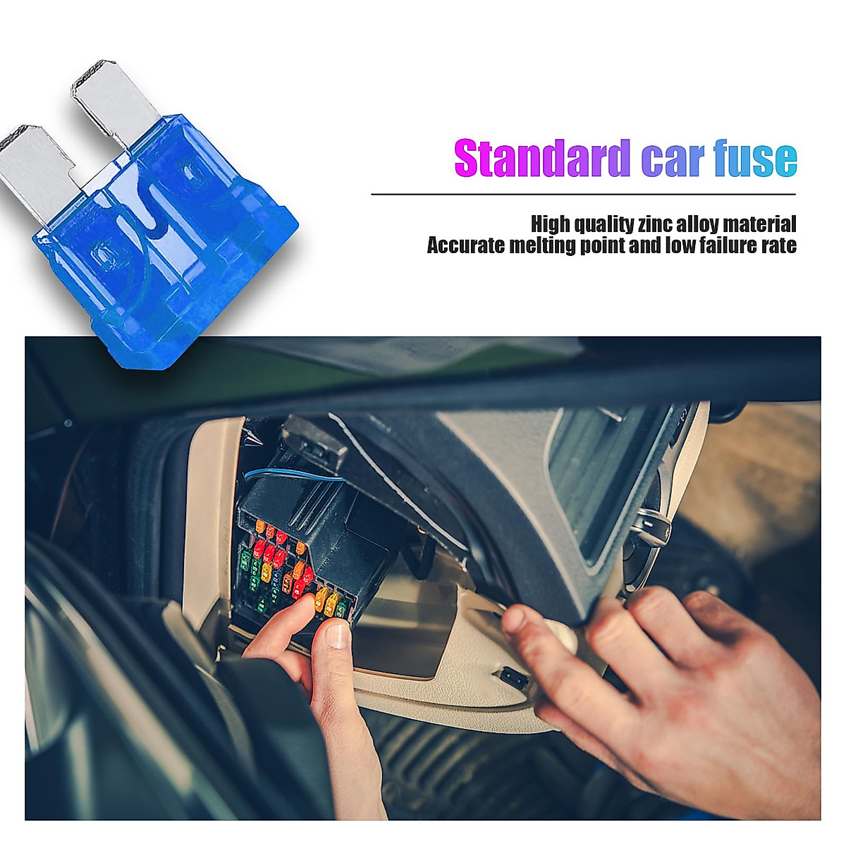 Yonpu 50 PCS Car Fuses, 15A Medium Car Blade Fuse Replacement for Car/RV/Truck/Motorcycle/Boat (Blue)