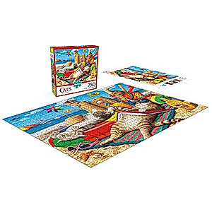 Buffalo Games - Beachcombers - 750 Piece Jigsaw Puzzle Multicolor, 24" L X 18" W & Days to Remember - Autumn Memories - 500 Piece Jigsaw Puzzle, Blue,red, Brown, 21.25" L X 15" W