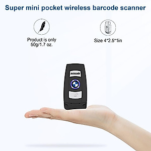 Symcode Bluetooth Barcode Scanner 1D Laser Wireless Barcode Scanner 3-in-1 BT & USB Wired & 2.4G Portable Handheld scanning Barcode Reader for Library Book, Warehouse Inventory, Store