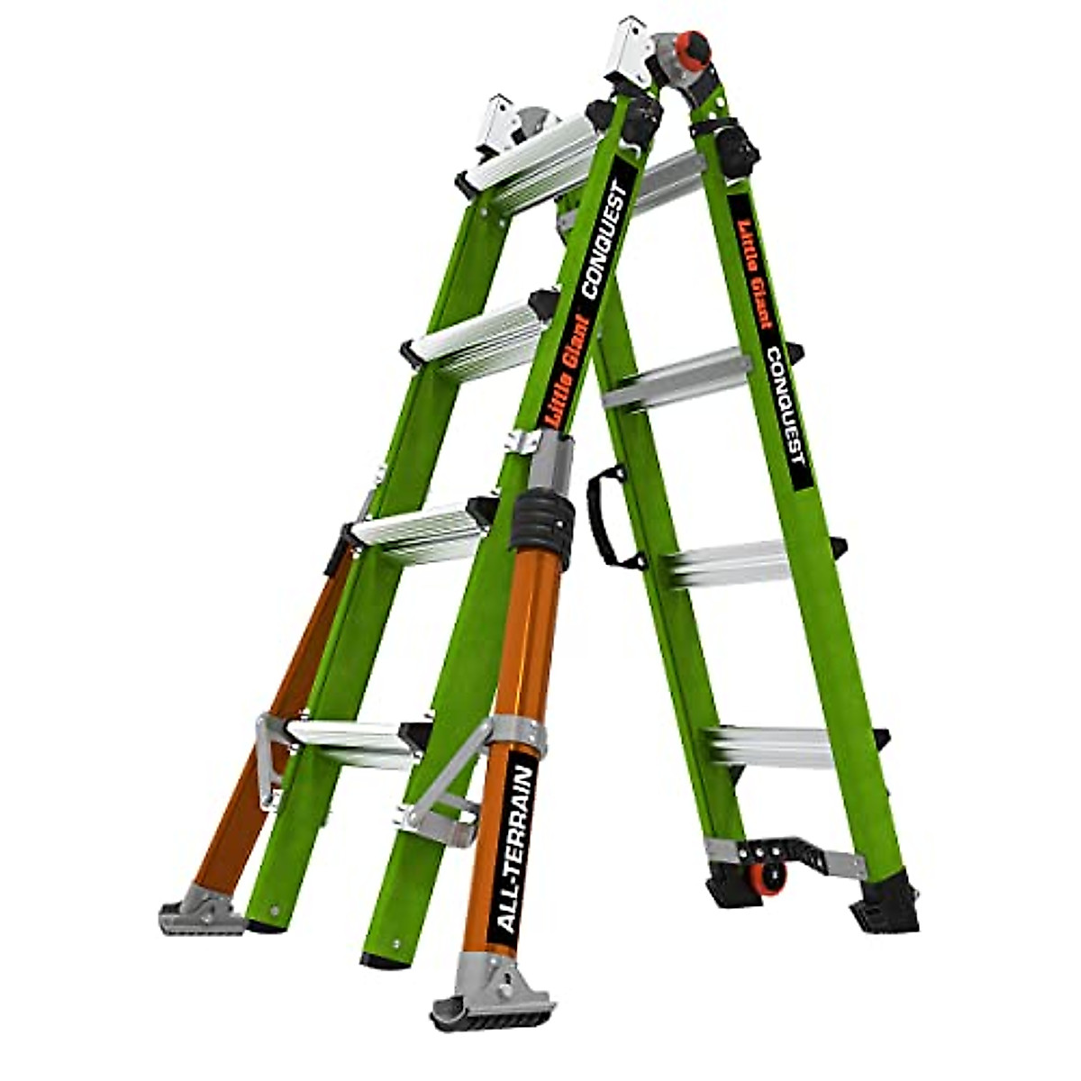 Little Giant Ladder Systems Conquest 2.0 All-Terrain, M17, 17ft, Multi-Position Ladder with Adjustable Outriggers, Fiberglass, Type 1A, 300 lbs Weight Rating, (17107-001)