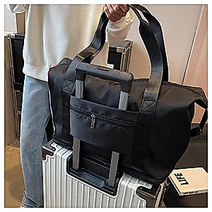 Large Capacity Travel Luggage Bag, Women's Tote Bag to Carry Airplane Fits Under Seat, Men's Short Business Carry-on Sports Gym Dry and Wet Separation Bag（Trend Red）