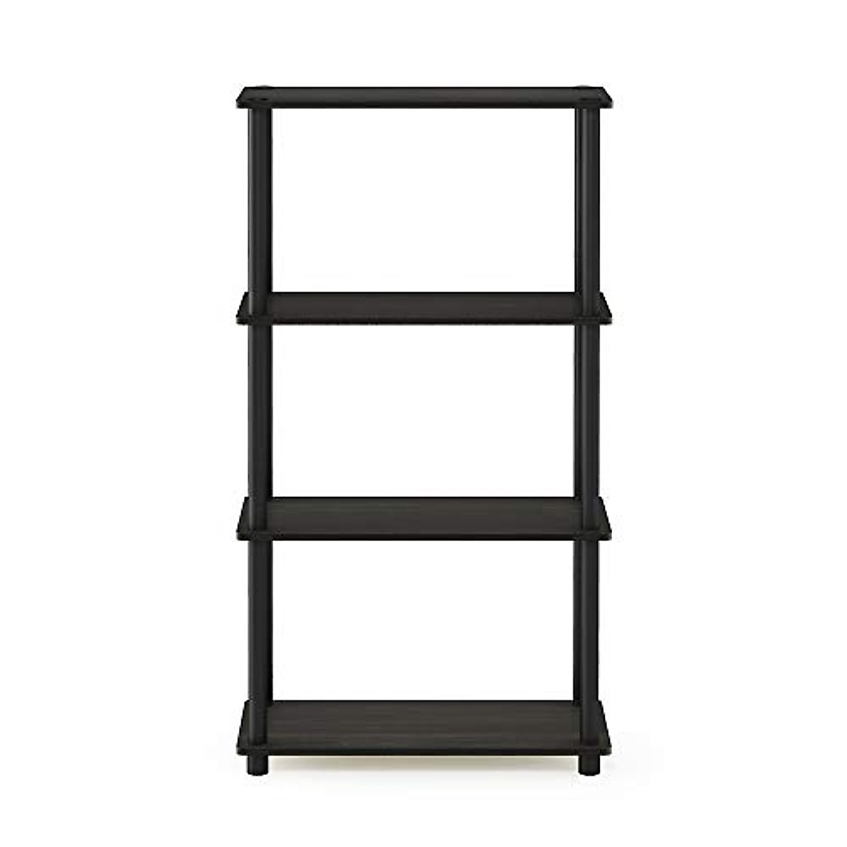 Furinno (99557EX/BK) Turn-N-Tube 4-Tier Multipurpose Shelf Display Rack - Espresso/Black