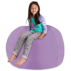 Posh Stuffable Kids Stuffed Animal Storage Bean Bag Chair Cover - Childrens Toy Organizer, X-Large 48" - Heather Lavender
