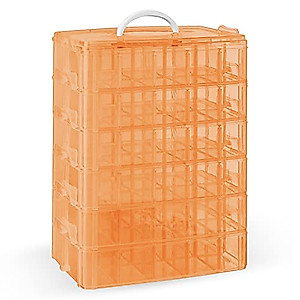 LifeSmart Stackable Storage Bin Organizer Box with Adjustable Compartments | Small Plastic Containers with Dividers for Beads DIY Art Craft, Small Toys, Jewelry, Fishing Tackles and Sewing Supplies