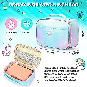 Backpacks for Girls School Cute Kids Backpack Bookbags with Insulated Lunch Box Set for School Elementary girl, Tie Dye School Bag with Laptop Compartments 16 * 11.5 * 7.5, Galaxy Blue