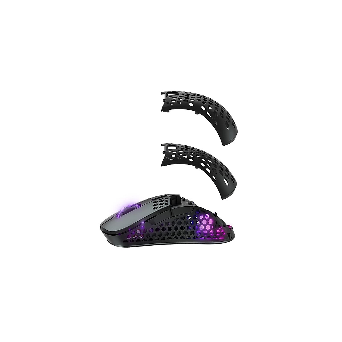 XTRFY M4 Wireless, Wireless Ultra-Light Gaming Mouse, Optimised for E-Sports, 2.4 GHz, RF RGB Lighting, Adaptable Ergonomic Right-Handed Mouse, Rechargeable, Black