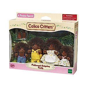 Calico Critters Pickleweeds Hedgehog Family - Set of 4 Collectible Doll Figures for Children Ages 3+
