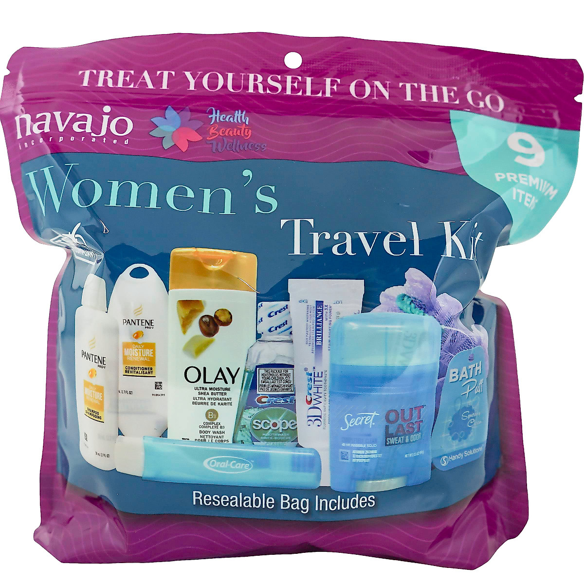 Handy Solutions 9 Piece Resealable Women's Travel Kit