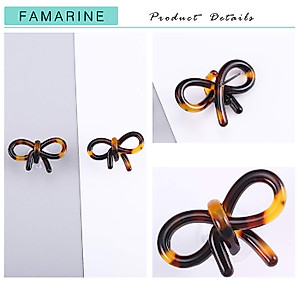 Tortoise Shell Ribbon Bow Tie Stud Earrings Acrylic Resin Lucite for Women Fashion Jewelry