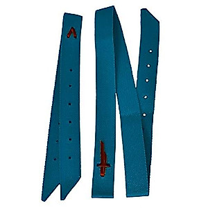 Showman Premium Quality Nylon Off Billet and Tie Strap Set. 2ply Premium Webbed Nylon (Red)