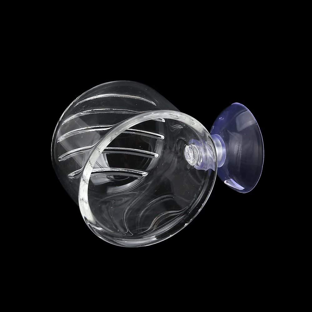 Senzeal 2PCS Large Glass Feeding Cone Cup Plant Cup Brine Shrimp Live Red Worm Fish Feeder for Aquariums with Seam