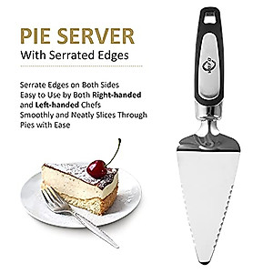 VOFO Flatware Pie Server Stainless Steel Cake Pizza Cutter Tart Dessert Slicer (Black)