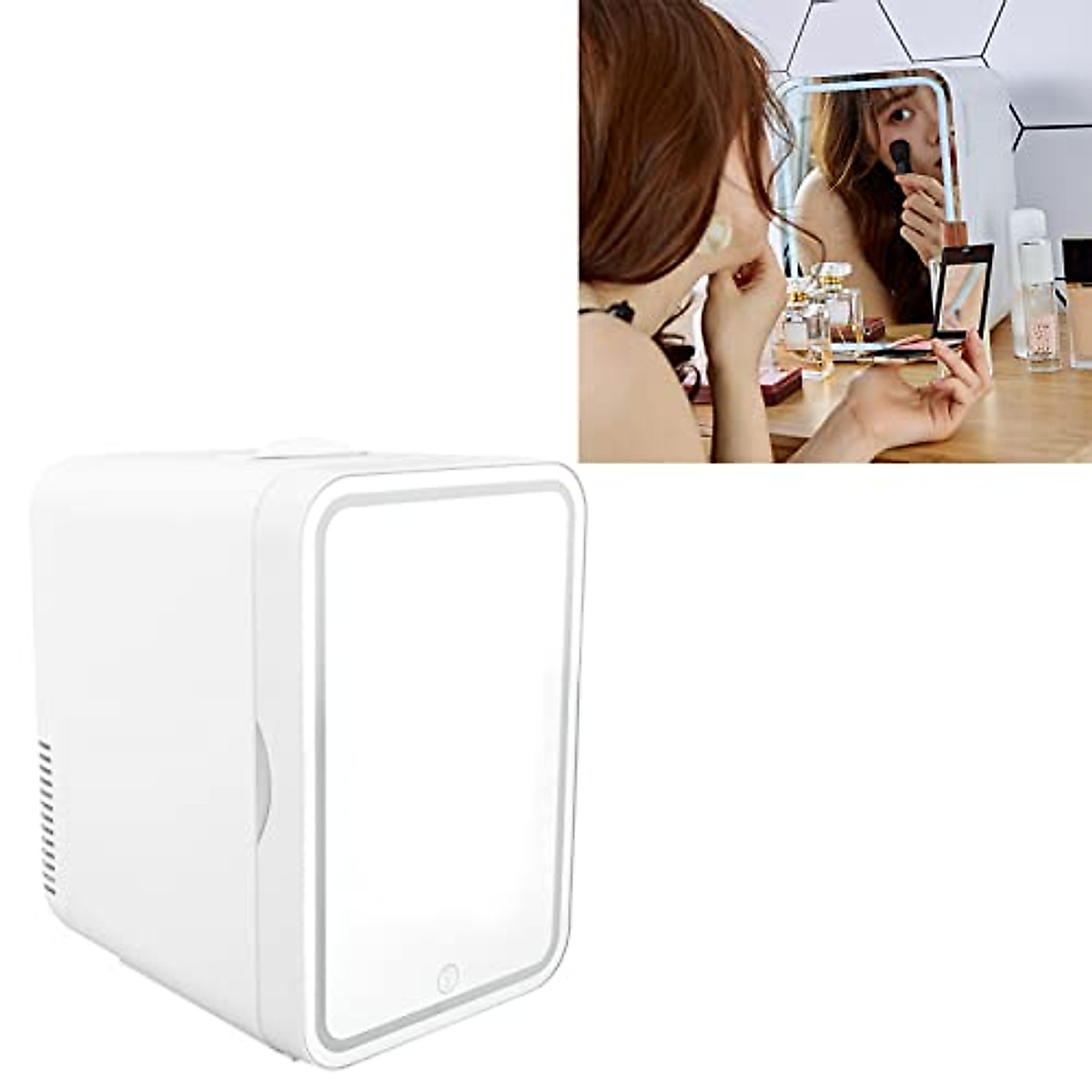 HEEPDD Mini Fridge, 8L Portable Cosmetic Fridges Small Makeup Refrigerator with Mirror for All Cosmetics and Skincare Needs