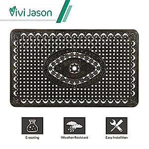 VIVIJASON 7-Piece Patio Furniture Dining Set, All-Weather Cast Aluminum Outdoor Conversation Set, Include 6 Swivel Dining Chairs and a Rectangle Table with Umbrella Hole for Lawn Garden Backyard